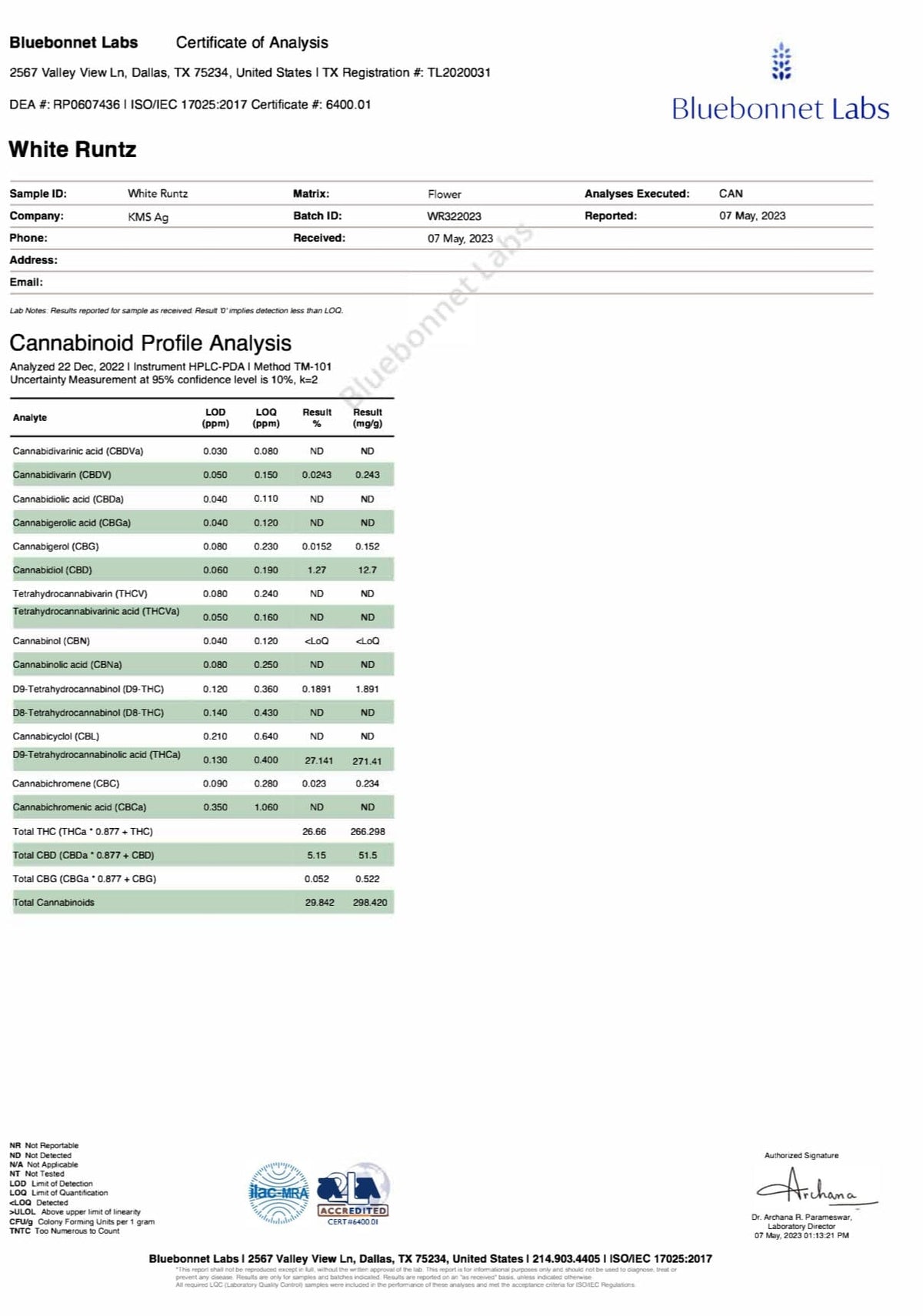 THCA Flower -White Runtz - BackWoodz Cartel - BW LLC